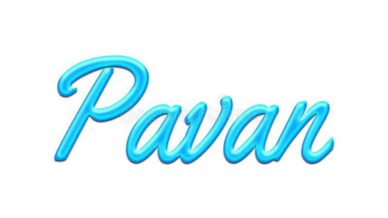 Glowing Blue Effect of Name Pavan on White Background. Stock ...