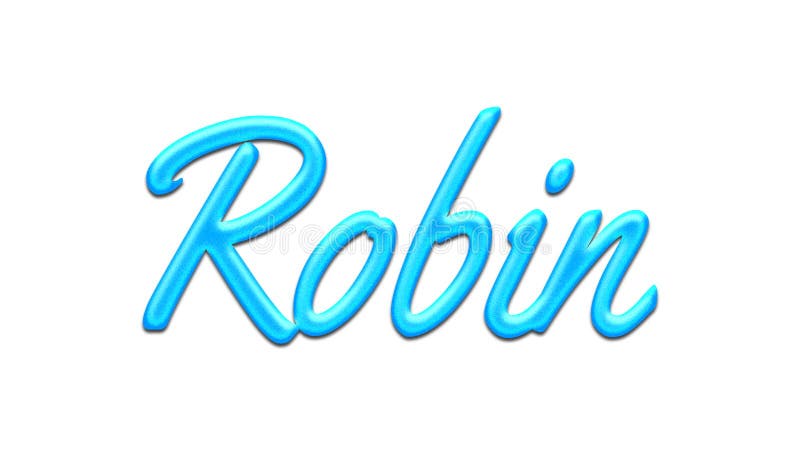 Glowing Blue Effect of Name Robin on White Background. Stock ...
