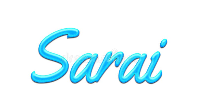 Glowing Blue Effect of Name Sarai on White Background. Stock ...