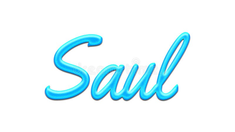 Glowing Blue Effect of Name Saul on White Background. Stock ...