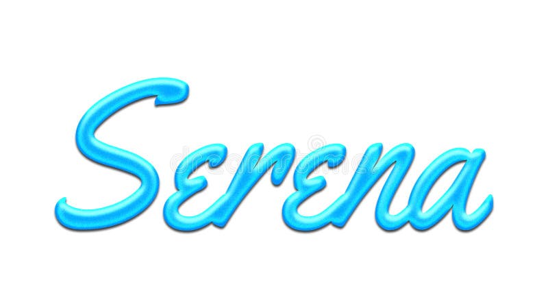 Glowing Blue Effect of Name Serena on White Background. Stock Illustration - Illustration of ...