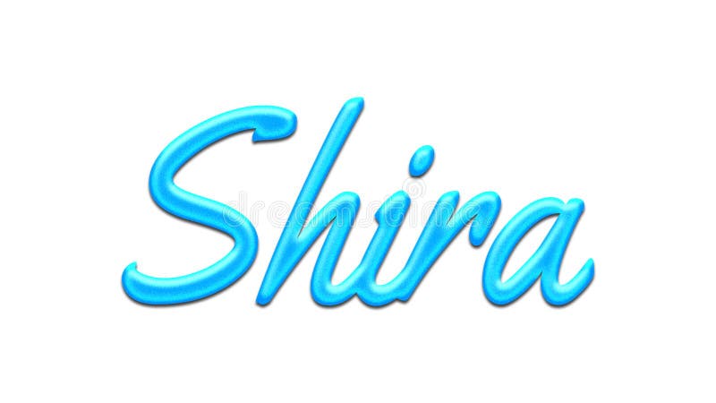 Glowing Blue Effect of Name Shira on White Background. Stock ...