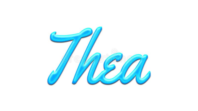 Glowing Blue Effect of Name Thea on White Background. Stock ...