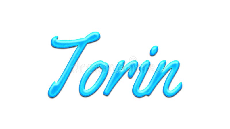 Glowing Blue Effect of Name Torin on White Background. Stock ...