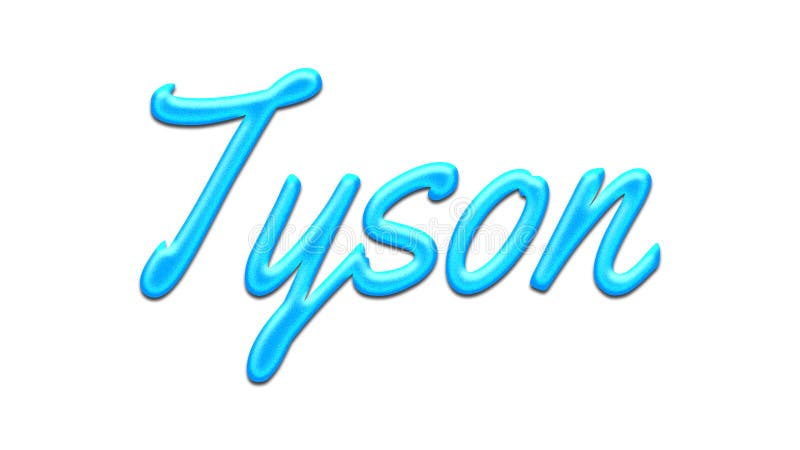 Glowing Blue Effect of Name Tyson on White Background. Stock ...