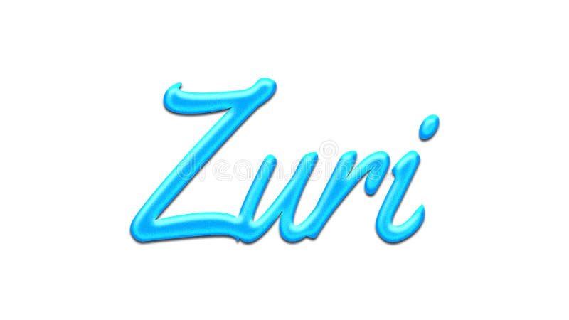 Glowing Blue Effect of Name Zuri on White Background. Stock ...