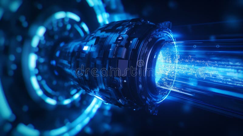 Futuristic Energy Beam in a High-Tech Device Stock Photo - Image of ...