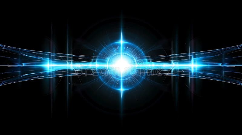 Glowing Blue Energy Core with Cross Beams Stock Photo - Image of ...