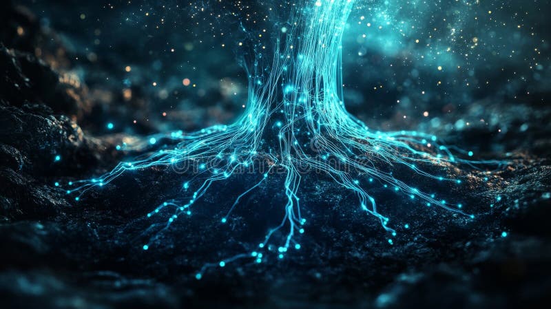 Glowing Blue Energy Tree Growing from Dark Matter is Spreading Light ...