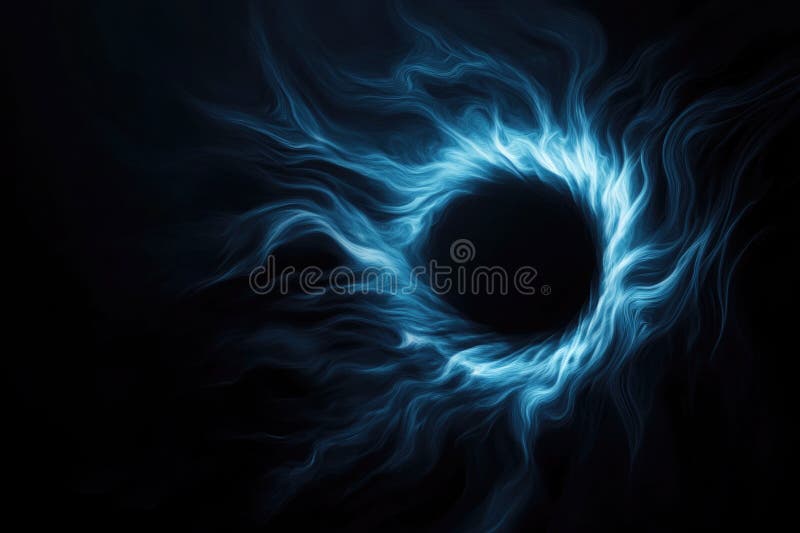 Glowing Blue Energy Vortex on Dark Background Stock Illustration ...