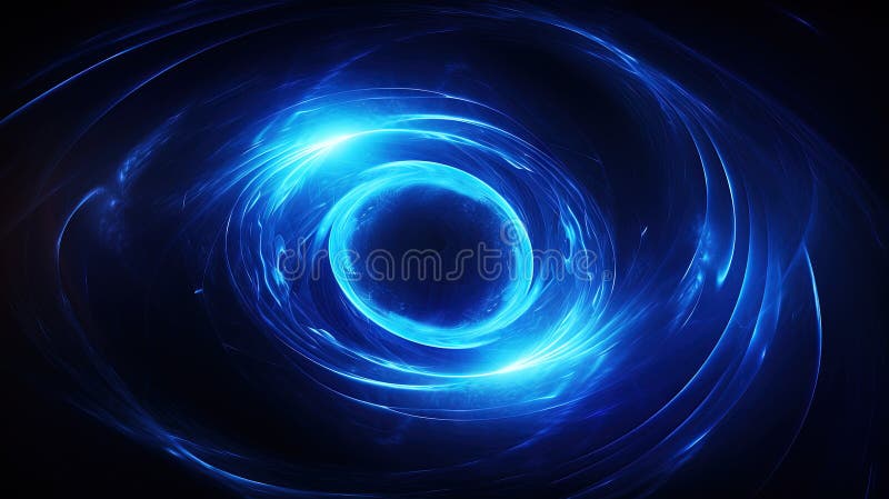Glowing Blue Energy Vortex with Swirling Lightning Effects on a Dark ...