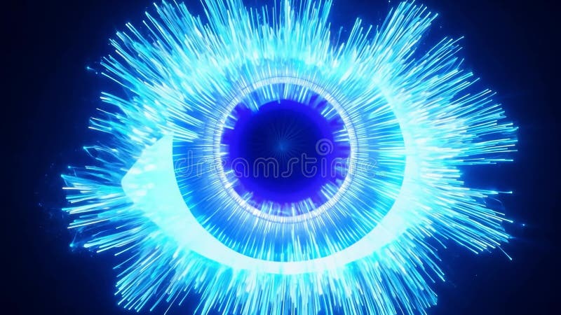 Glowing Blue Eye Animation from Abstract Optical Design Stock Video ...