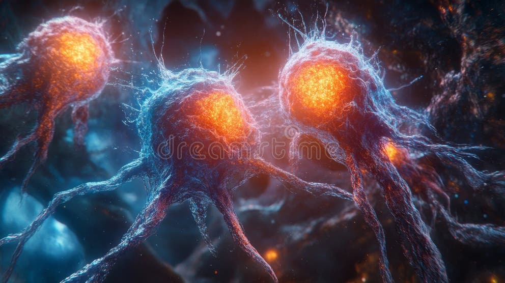 Glowing Blue Filaments in Space Form an Abstract Cosmic Network Stock ...