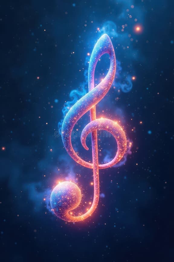 Glowing Blue Fire Consuming Ethereal Musical Notation , Temperature ...