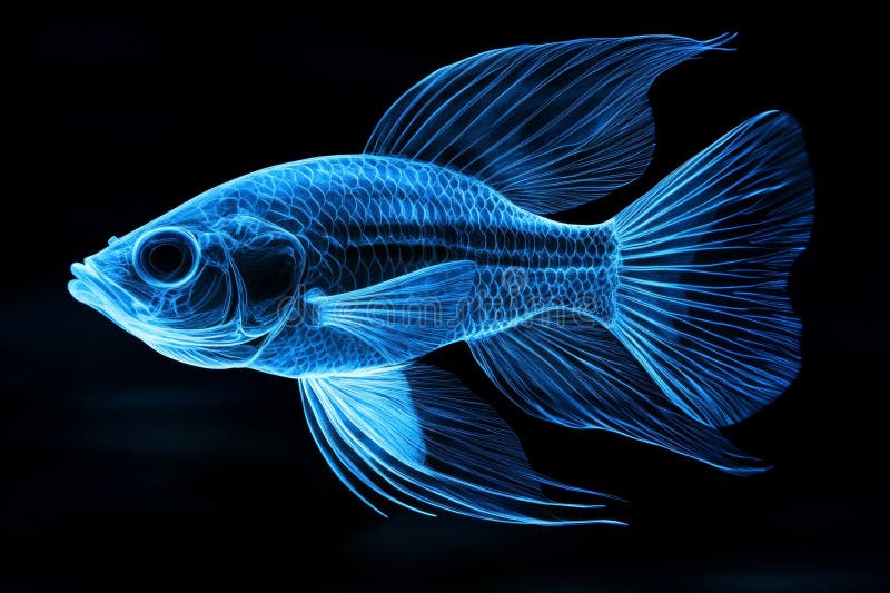 Glowing Blue Fish, Stunning Aquatic Art Stock Illustration ...