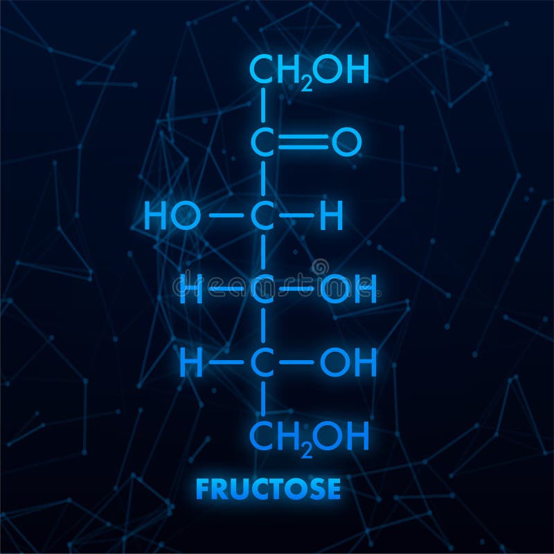 Fructose Molecular Structure with Plexus Effect Representing Chemical ...