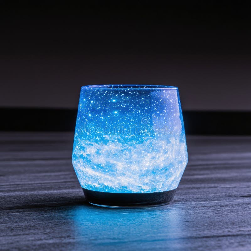 Glowing Blue Glass on Dark Background Stock Illustration - Illustration ...