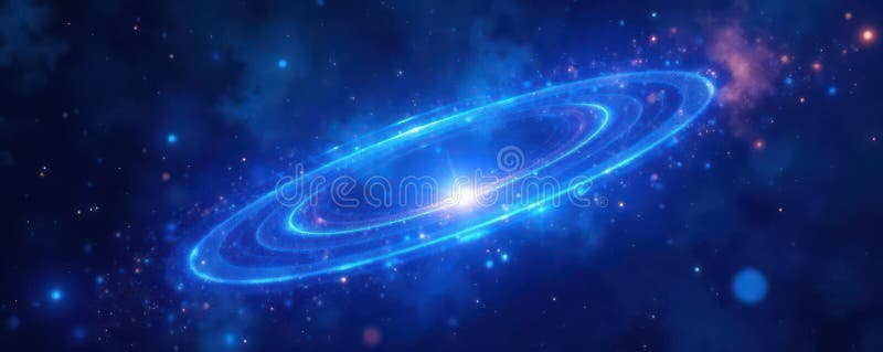 Glowing Blue Gravitational Lensing Effect, Abstract Space Backdrop ...