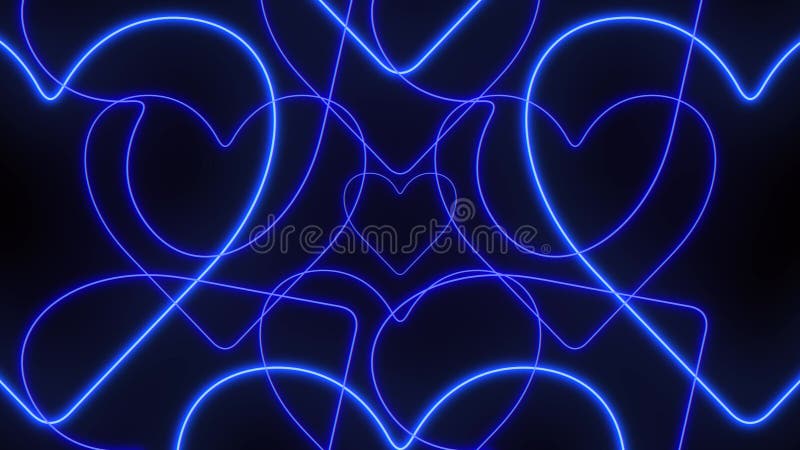Glowing Blue Heart Pattern Illuminated Lines Form Romantic Design Stock ...