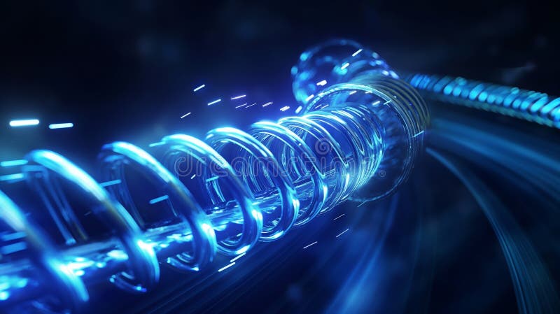 Glowing Blue Helix in Motion Stock Photo - Image of helix, futuristic ...