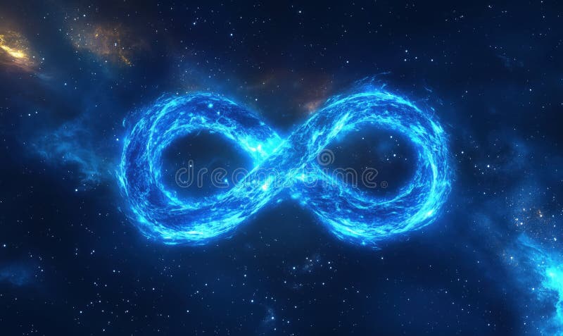 Glowing Blue Infinity Symbol Cosmic Space Stars Galaxies Stock Photos ...