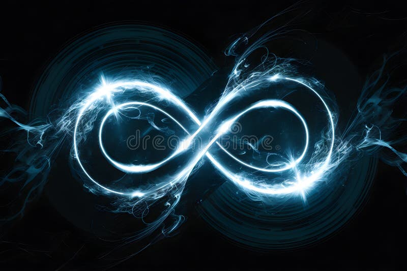 Glowing Blue Infinity Symbol Radiates Depth and Mesmerizing Effect ...