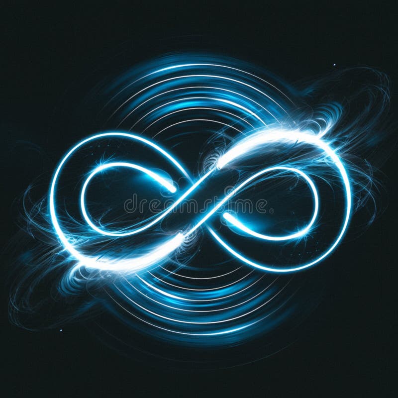 Glowing Blue Infinity Symbol Radiates Depth and Mesmerizing Effect ...