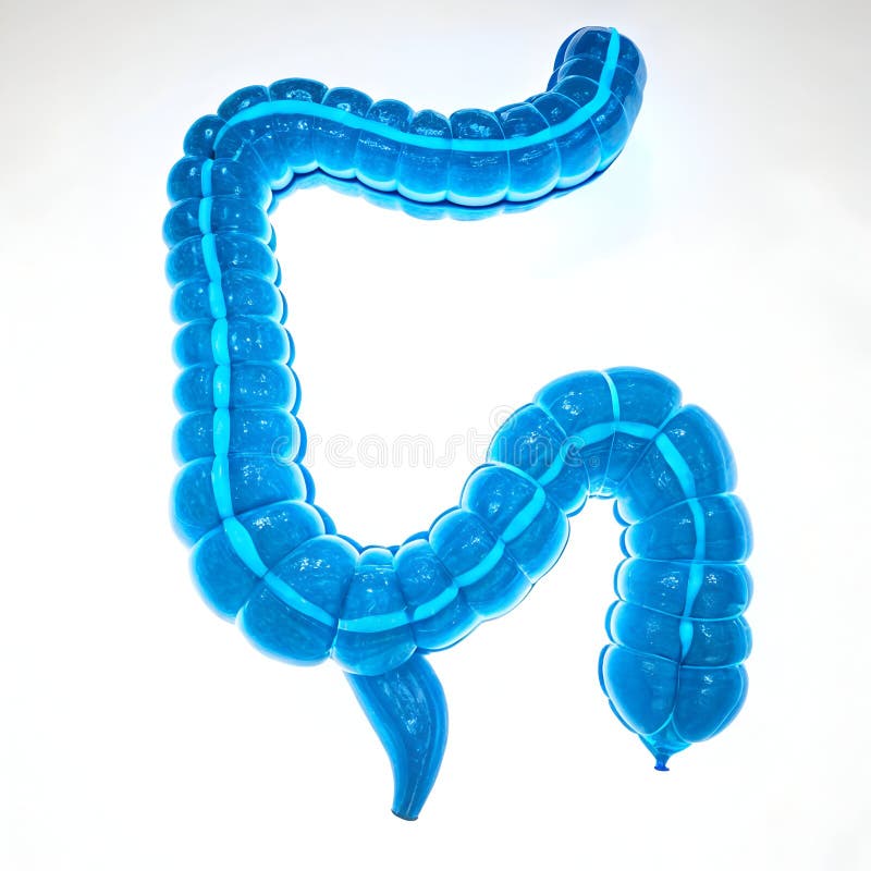 Glowing Blue Intestine Image Stock Illustration - Illustration of ...
