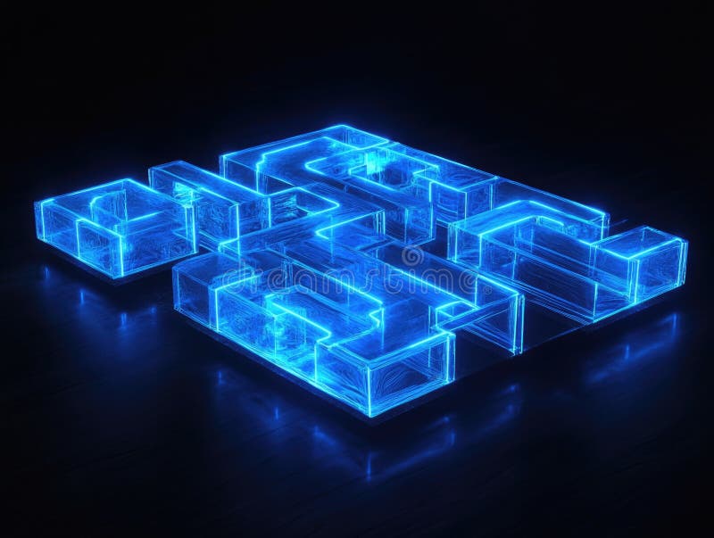 Glowing Blue Keyboard Keys stock illustration. Illustration of ...