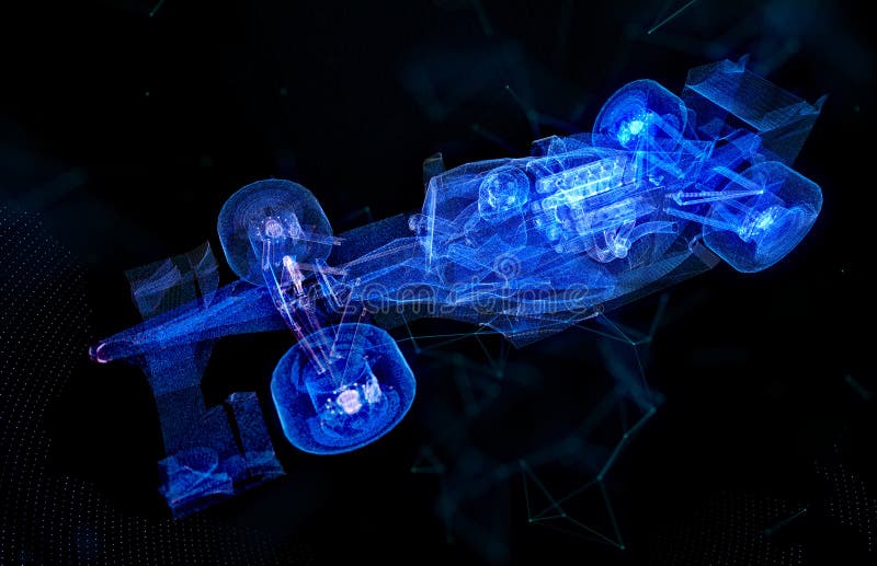 Glowing Blue Light 3d Model Formula with Lines, Dots and Particles ...