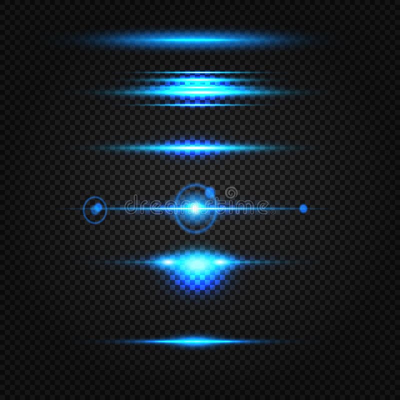 Glowing Blue Light Effects Isolated on Transparent Background. Abstract ...