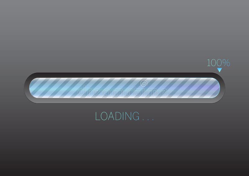Blue Progress Loading Bar 100 , Technology Concept Stock Vector ...