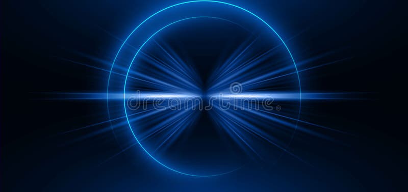 Glowing Blue Light Ray with on Dark Blue Background and Lighting ...