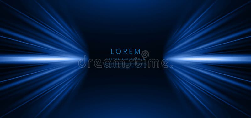 Glowing Blue Light Ray with on Dark Blue Background and Lighting Sparkle. Stock Illustration ...