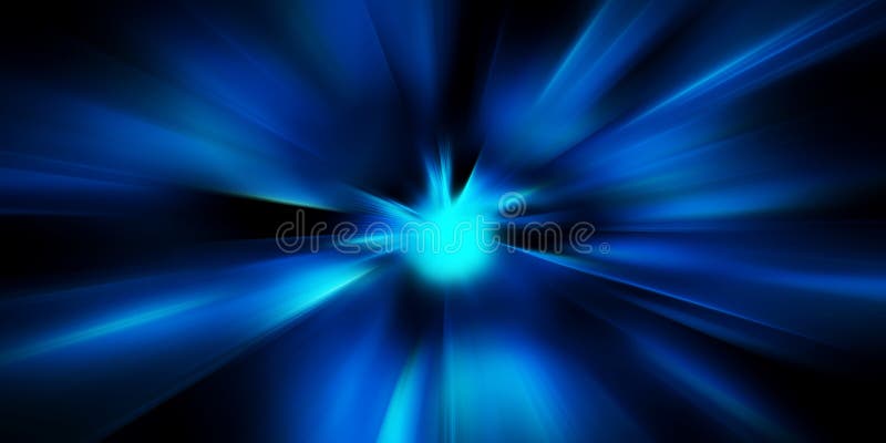 Glowing Blue Light Rays on a Black Abstract Background Stock ...