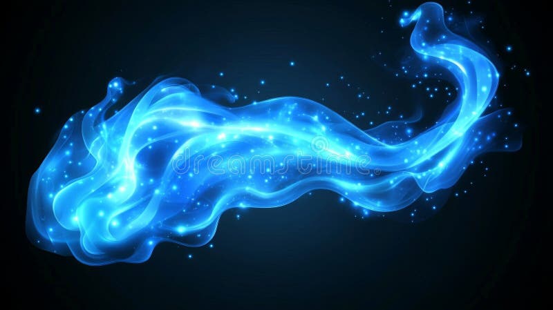 Glowing Blue Light Streaks Against a Dark Backdrop, Illustrating ...