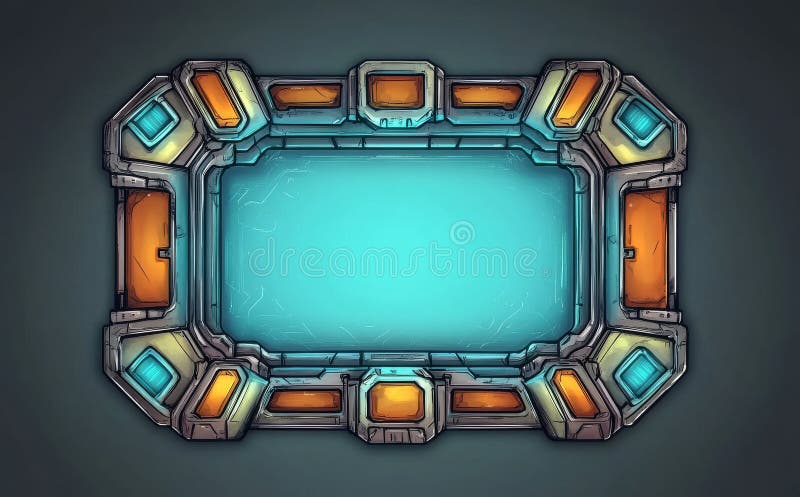 Glowing Blue Lights, Sleek Metallic Frame, Dark Background in ...