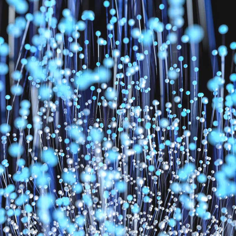 Glowing Blue Lines and Dots with Dark Background, 3d Rendering Stock ...