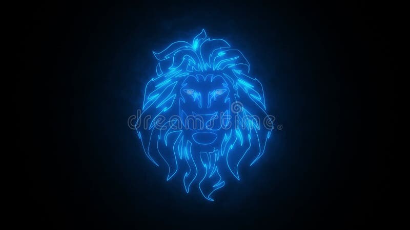 Blue Lion King Animated Logo with Reveal Effect Stock Video - Video of ...