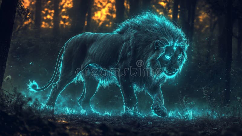 Blue Lion Icon Logo Silhouette of Lion Face Stock Vector - Illustration ...