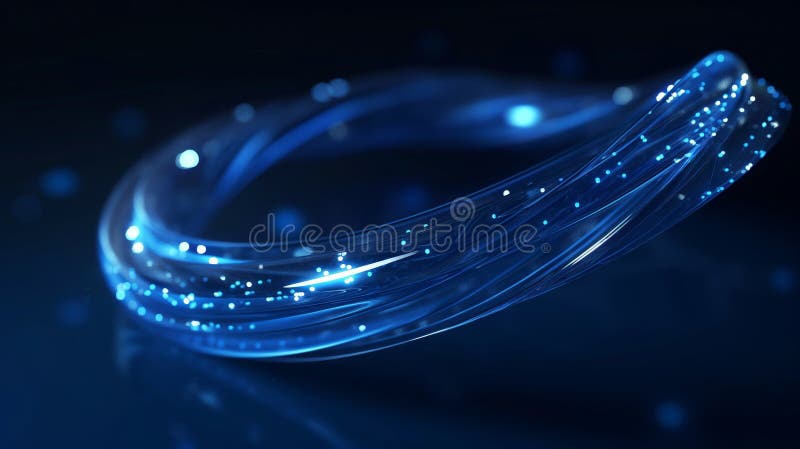 Glowing Blue Loop with Sparkling Particles Stock Photo - Image of ...