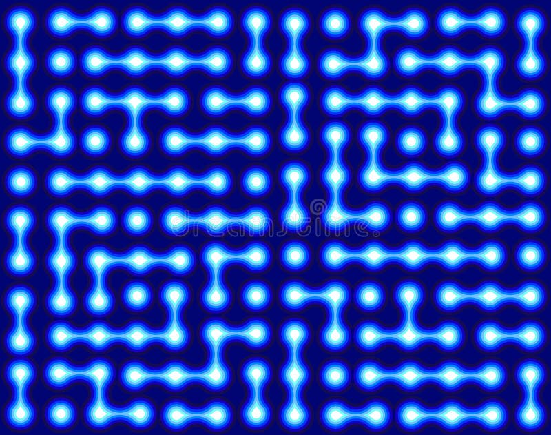Glowing Blue Maze Pattern. Futuristic Neon Circuit Design with Fluid Electric Flow Stock Vector ...
