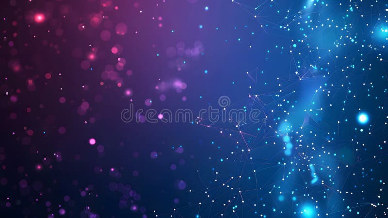 Glowing Blue Mesh Network on Dark Purple Gradient - AI Generated Stock ...