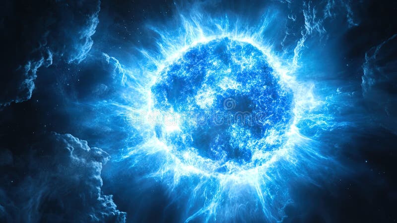 Glowing Blue Nebula Exploding in Space, Cosmic Background, Science ...