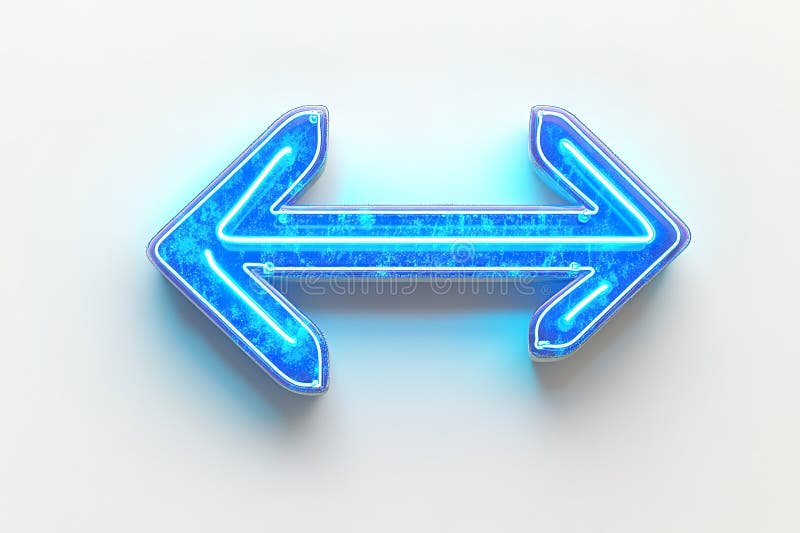 Glowing Blue Neon Arrow Sign: Direction, Guidance, Wayfinding ...