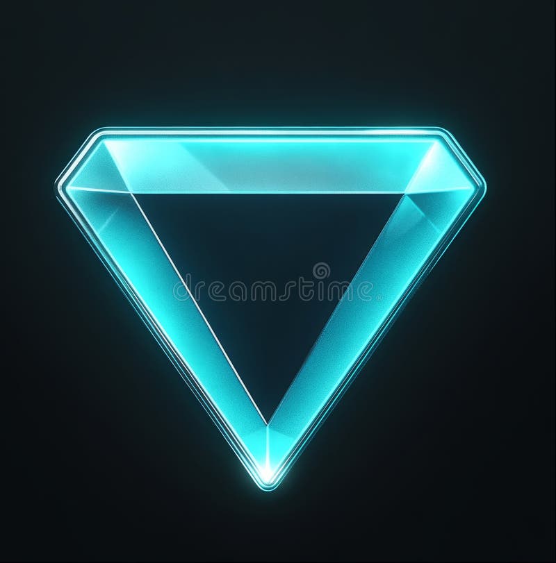 Glowing Blue Neon Diamond on a Dark Background. Stock Image - Image of ...