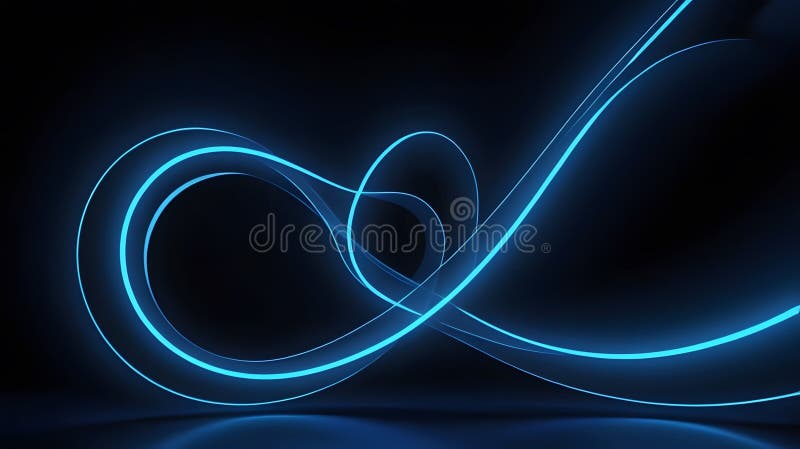 Glowing Blue Neon Pathway with Smooth Curves, Creating a Dynamic ...