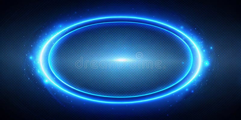 Glowing Blue Neon Ring with Light Lines Effect Stock Illustration ...
