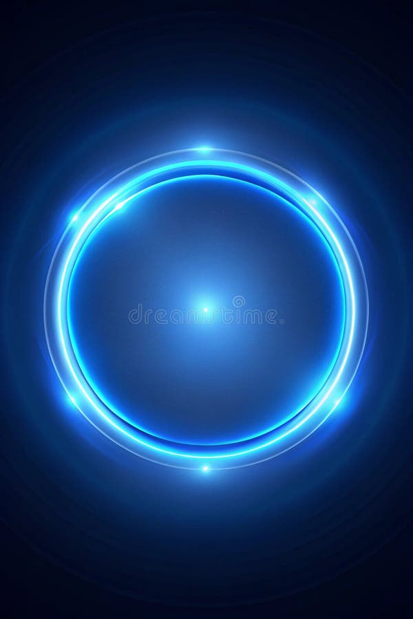 Glowing Blue Neon Ring with Light Lines Effect Stock Illustration ...