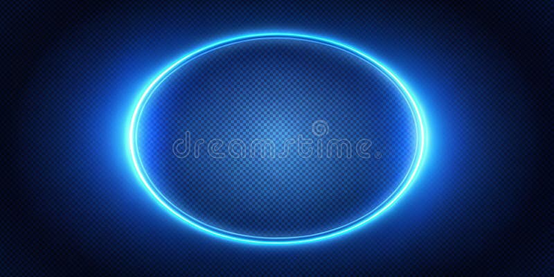 Glowing Blue Neon Ring with Light Lines Effect Stock Illustration ...